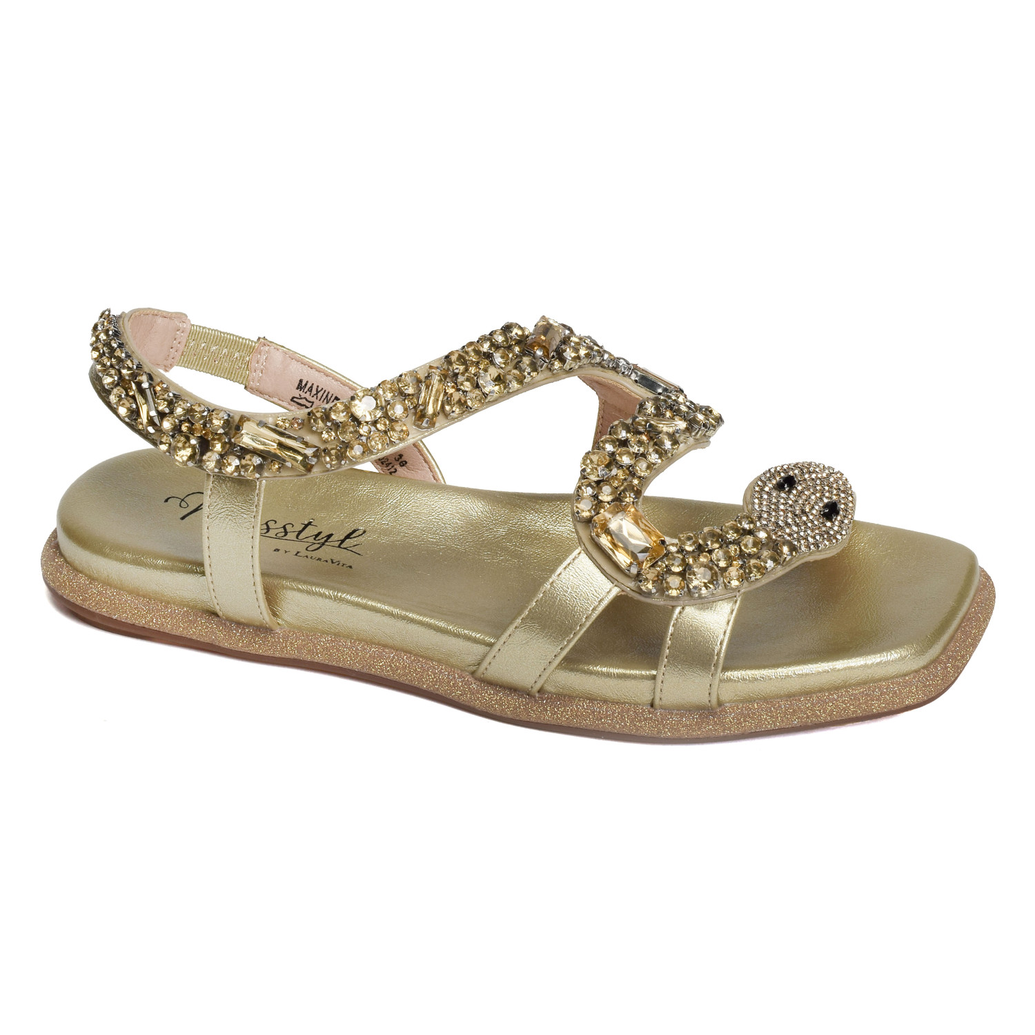 MAXINE 04 Or, Sandales plates Laura Vita